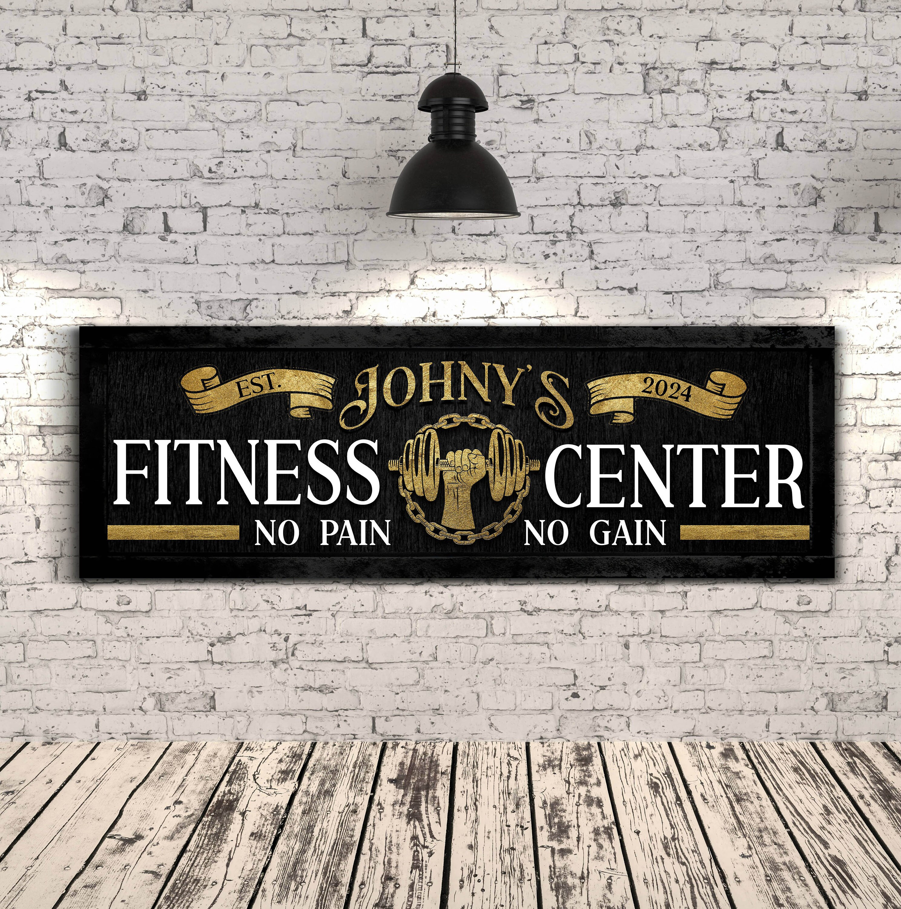 Personalized Fitness Center Sign, Custom Home Gym Sign, Father's Day ...