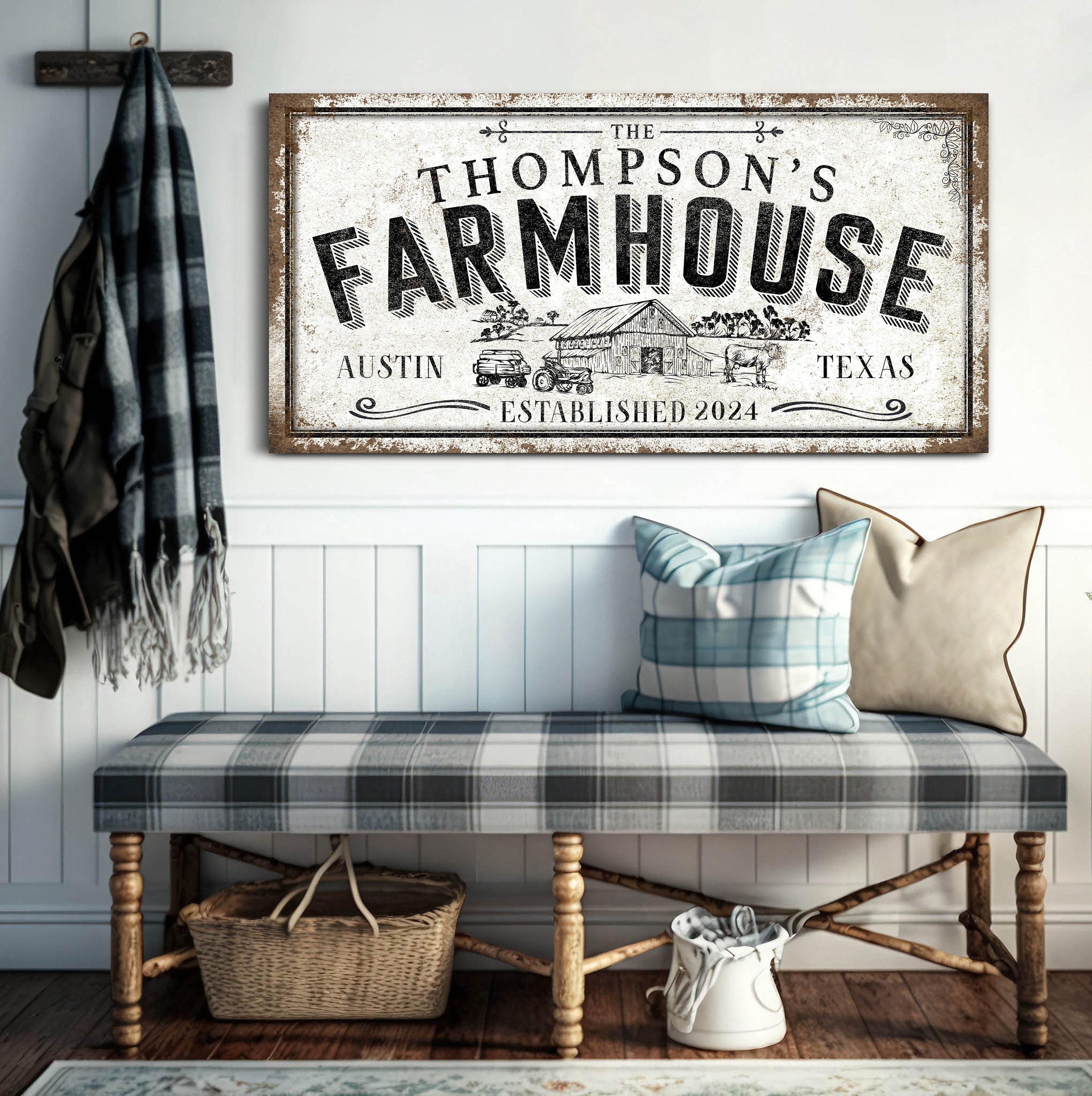 Personalized Farmhouse Sign Custom Family Name Wall Art With - Etsy