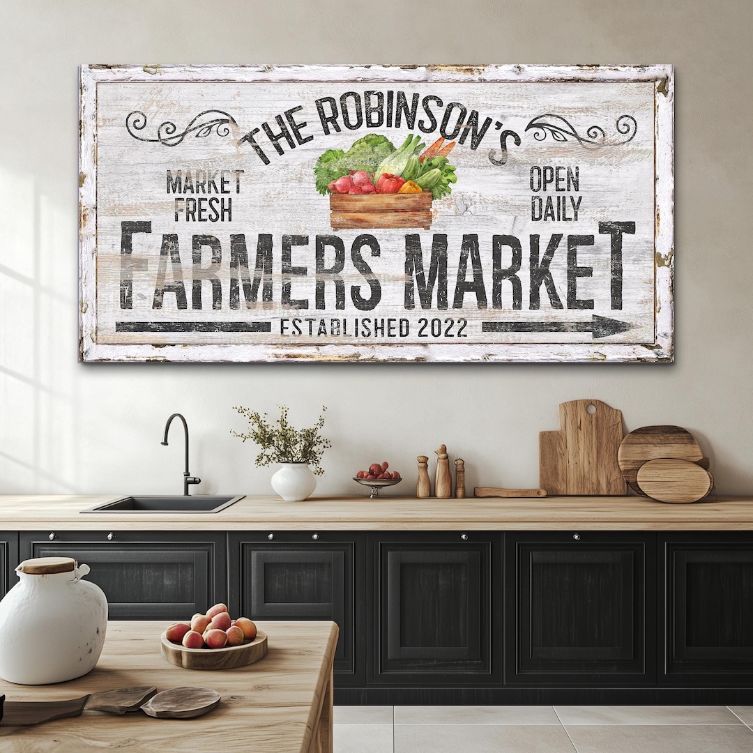 Custom Farmers Market Sign, Decor for Farmer, Sign for Farming, Modern ...