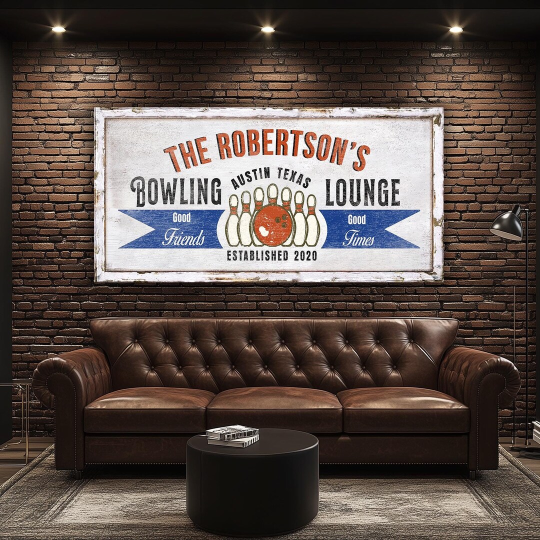 Personalized Bowling Lounge Sign, Custom Bowling Lounge Sign, Hobby ...