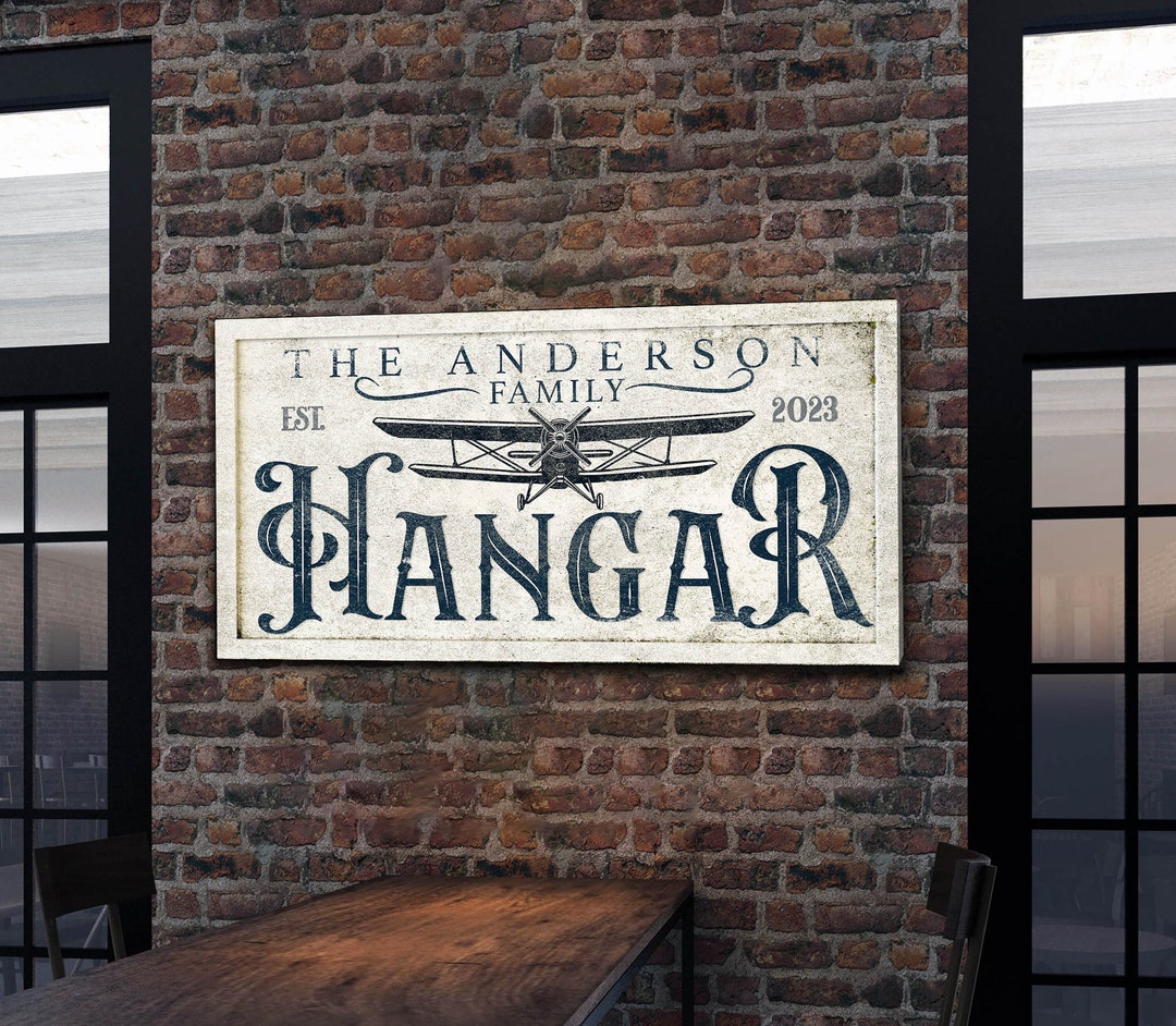 Personalized Hangar Sign Airplane Wall Art Custom Pilot Name - Etsy