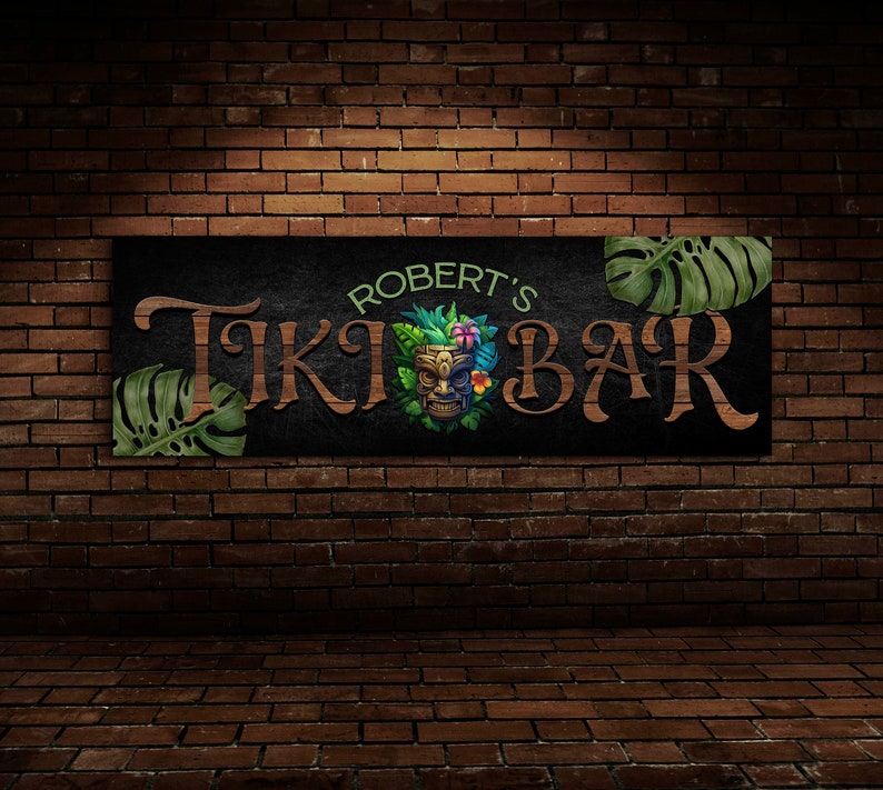 Personalized Tiki Bar Sign, Custom Tiki Bar Sign, Outdoor Home Bar ...