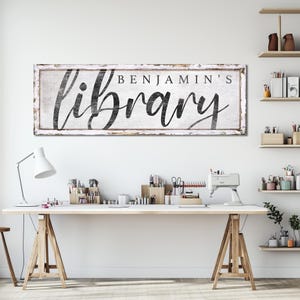 Custom Library Sign, Custom Name Sign, Library Decoration Reading ...