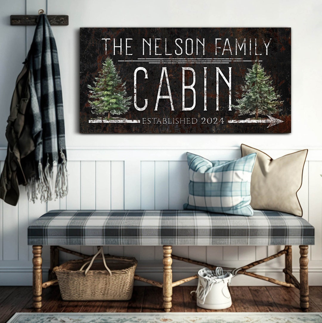 Custom Cabin Sign, Mountain House Decor, Family Cottage Sign, Modern ...