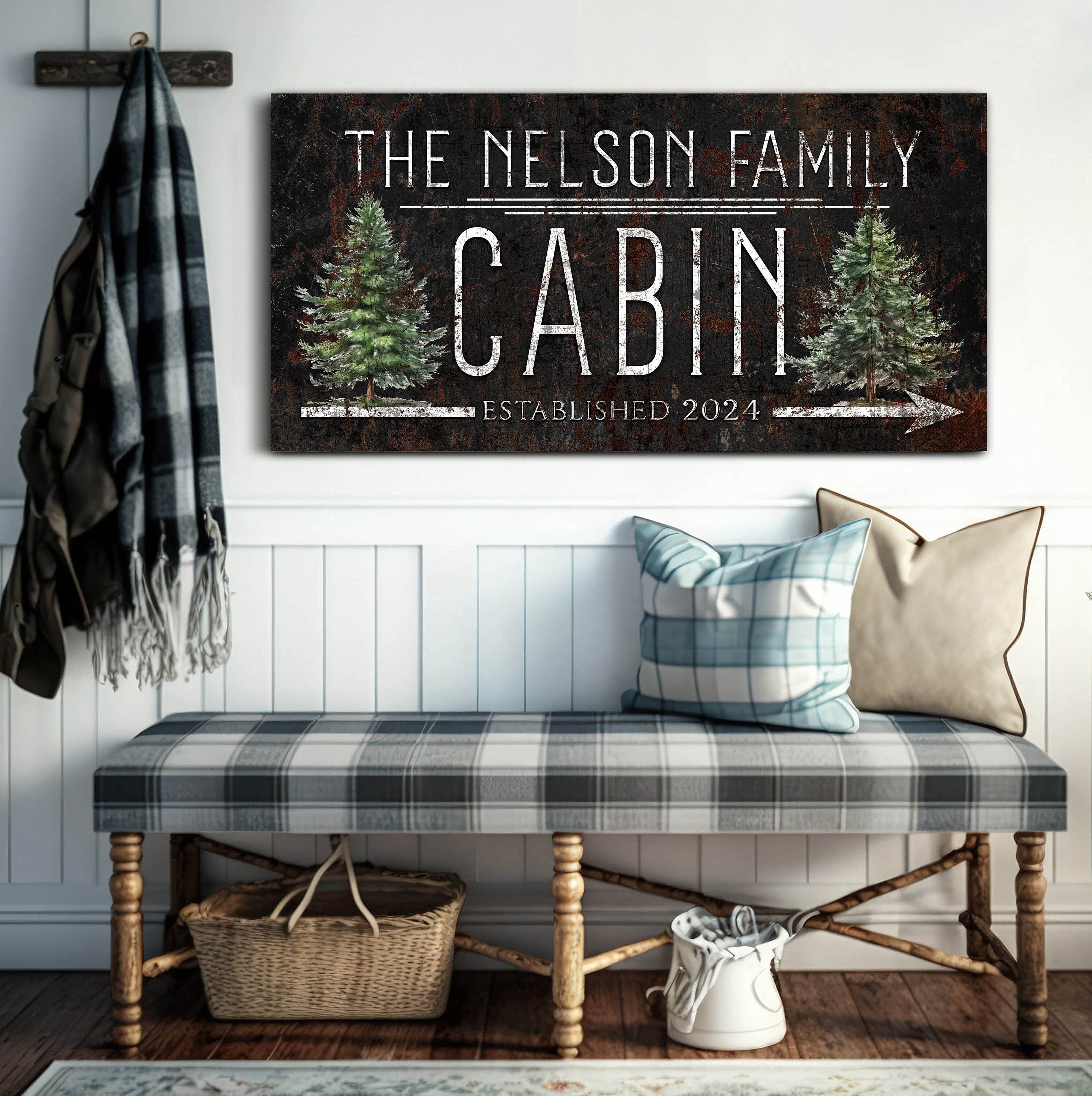 Custom Cabin Sign, Mountain House Decor, Family Cottage Sign, Modern ...