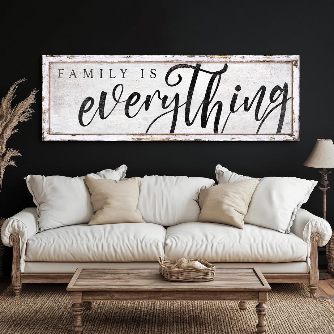 Family is Everything Sign, Modern Family Room Decor, Dining Room Wall ...