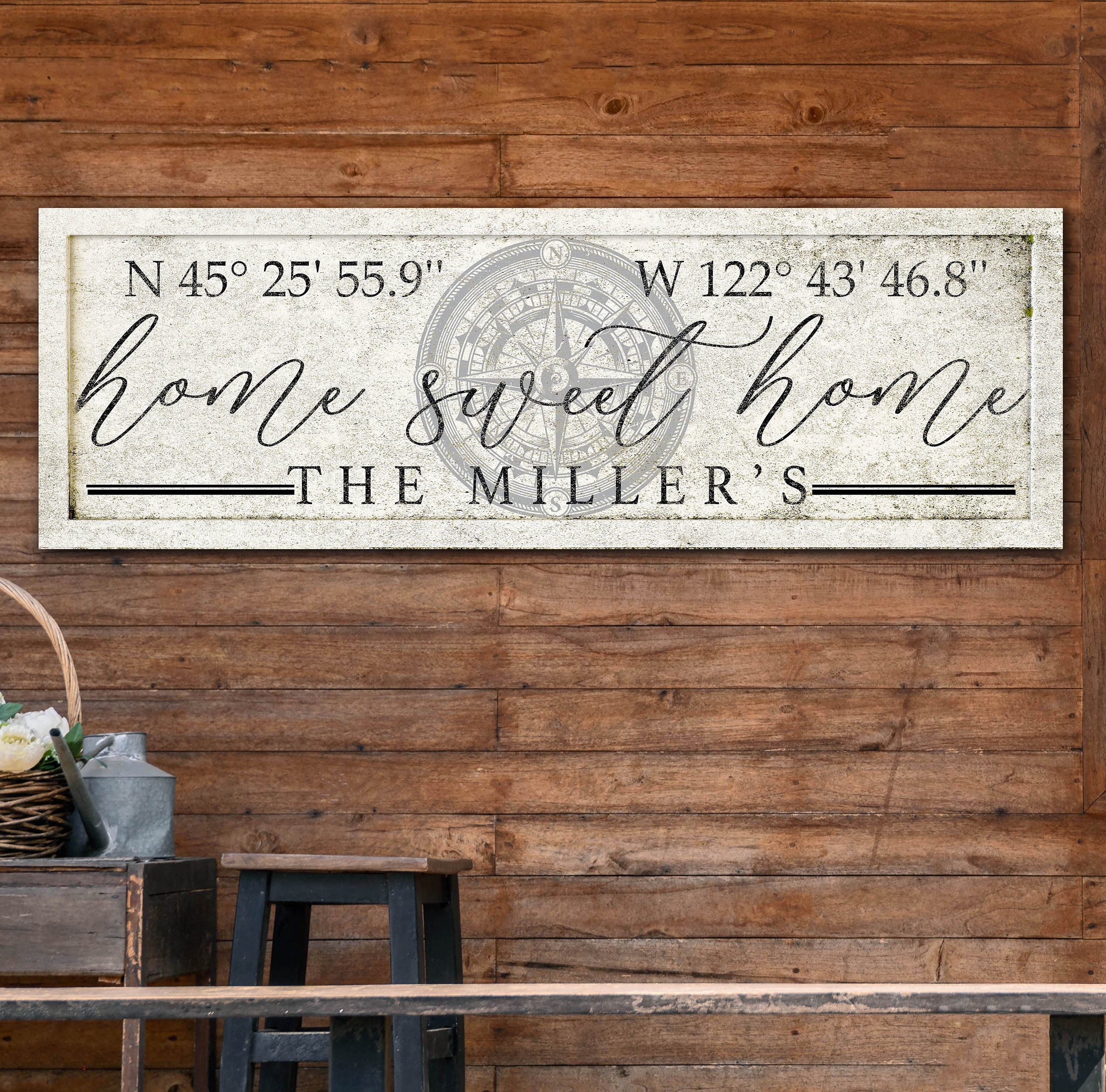 Custom Coordinates Sign Personalized Family Name Longitude - Etsy