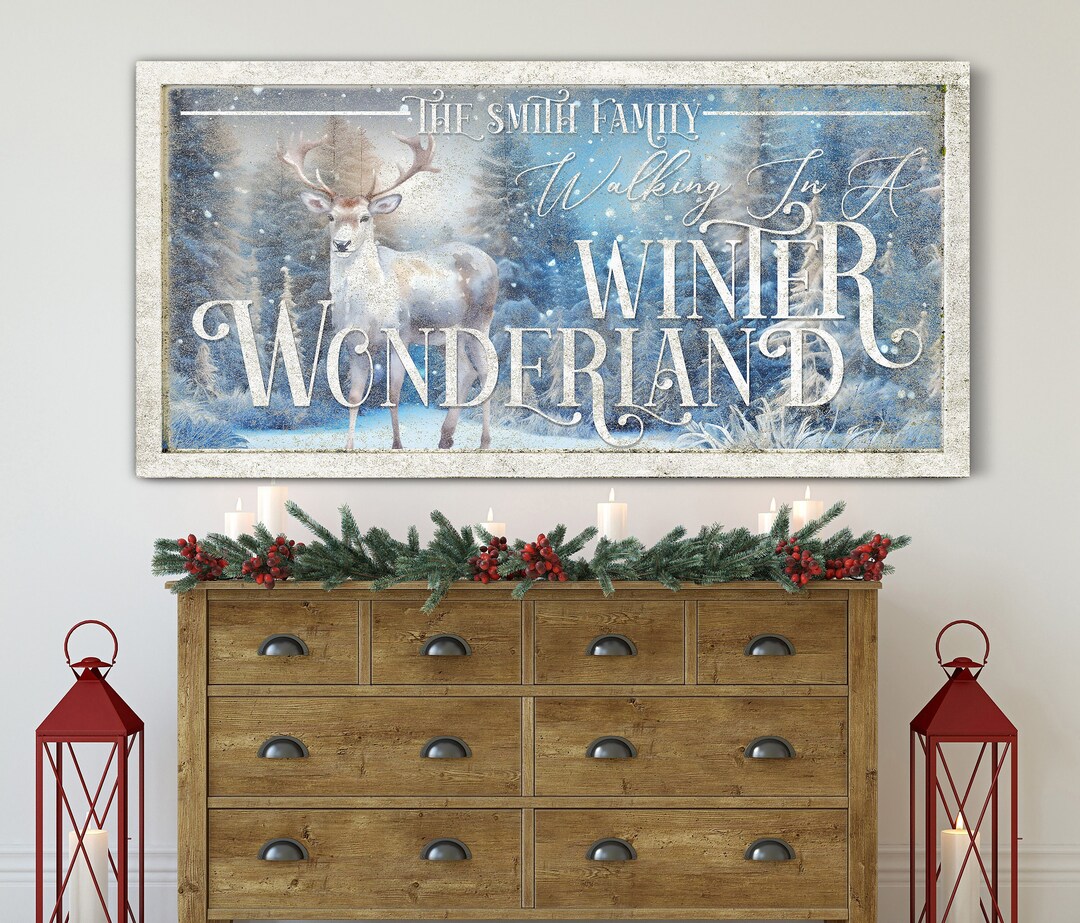 Custom Walking in A Winter Wonderland Sign, Personalized Christmas ...