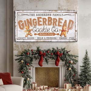 Personalized Gingerbread Cookie Co Sign, Custom Christmas Sign, Bakery ...