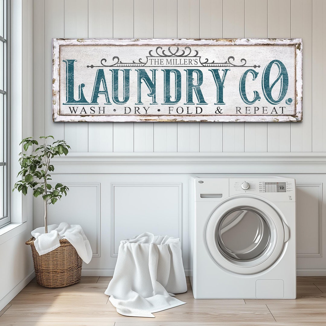 Customized Laundry Company Sign, Rustic Laundry Room Wall Decor ...