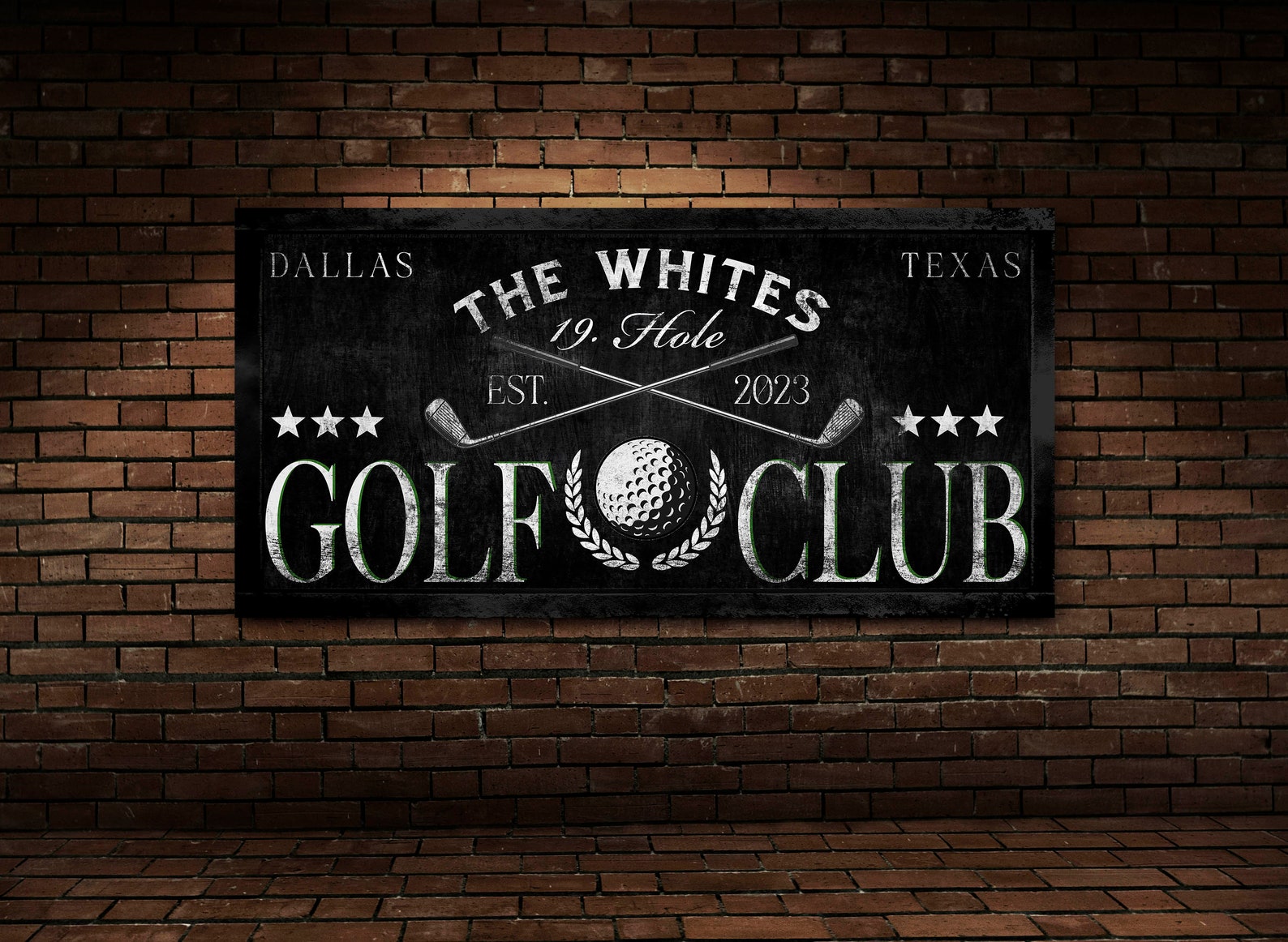 Personalized 19th Hole Golf Club Sign, Custom Golf Team Wall Art ...