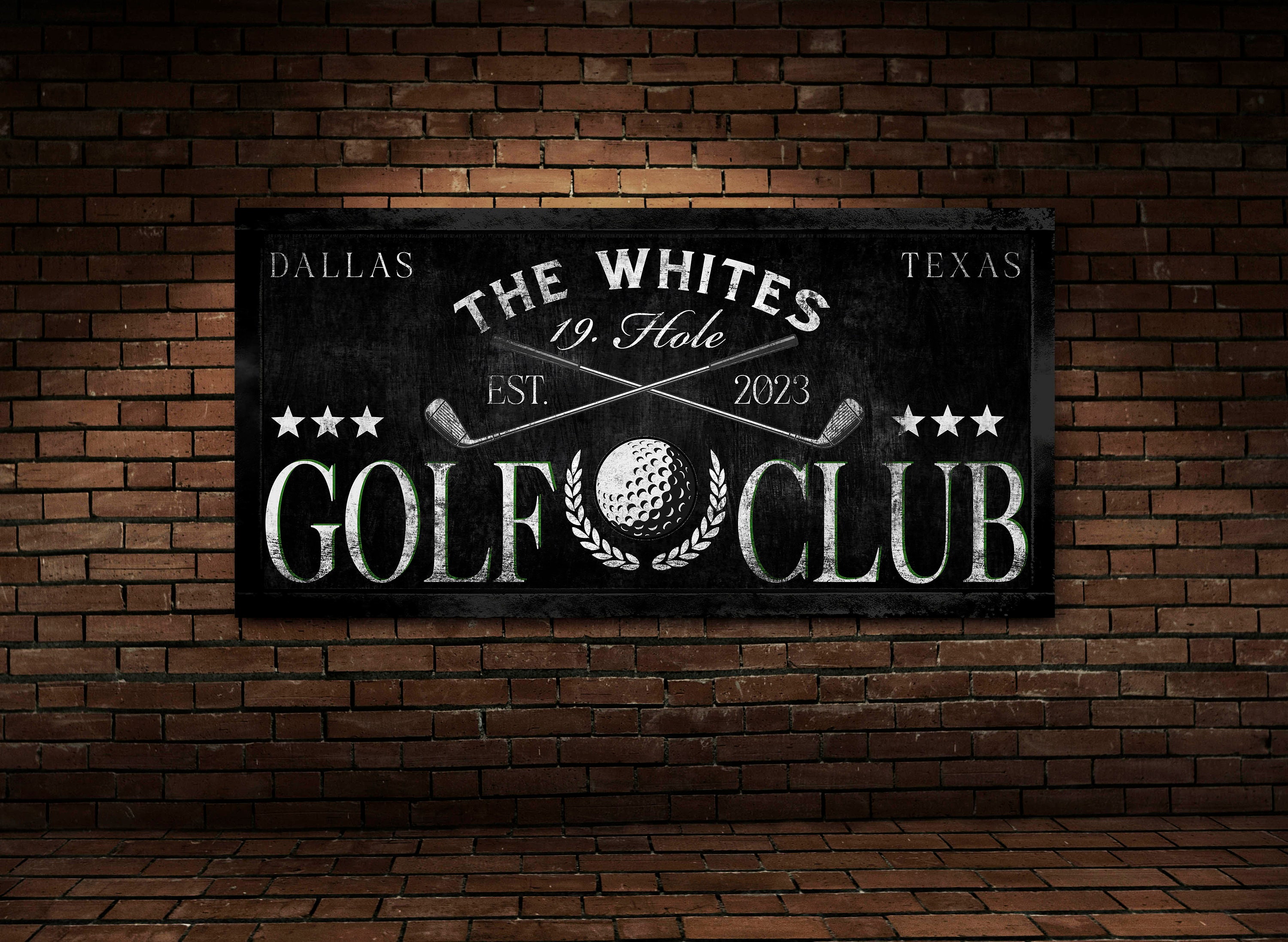 Personalized 19th Hole Golf Club Sign, Custom Golf Team Wall Art ...