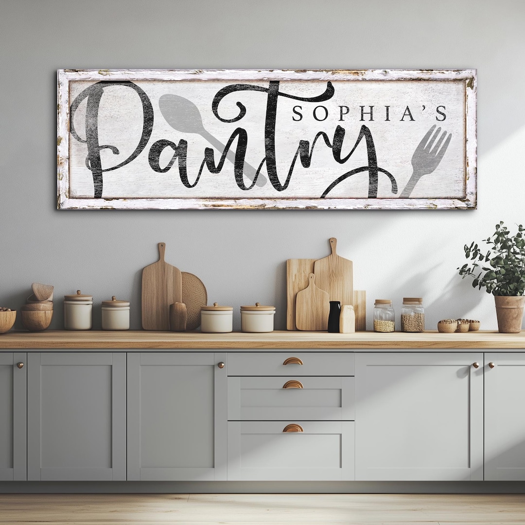 Personalized Pantry Sign, Custom Kitchen Wall Decor, Dining Room Wall ...