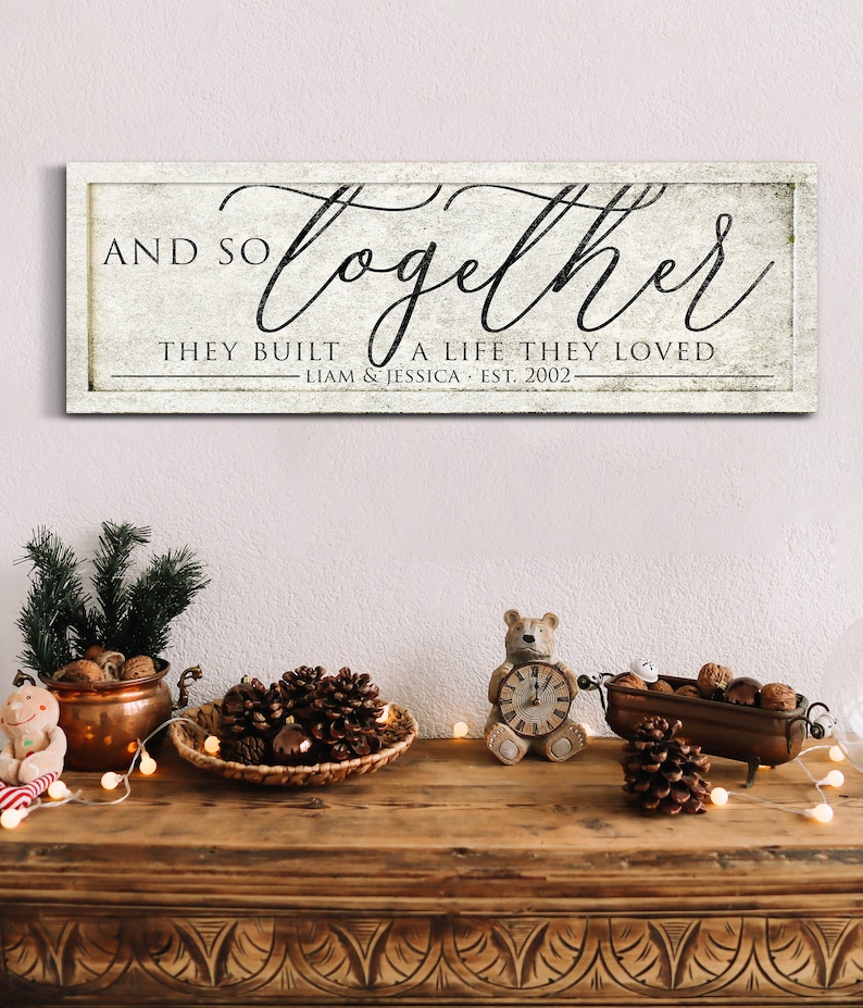 Custom and so Together They Built a Life They Loved Sign, Wedding Date ...
