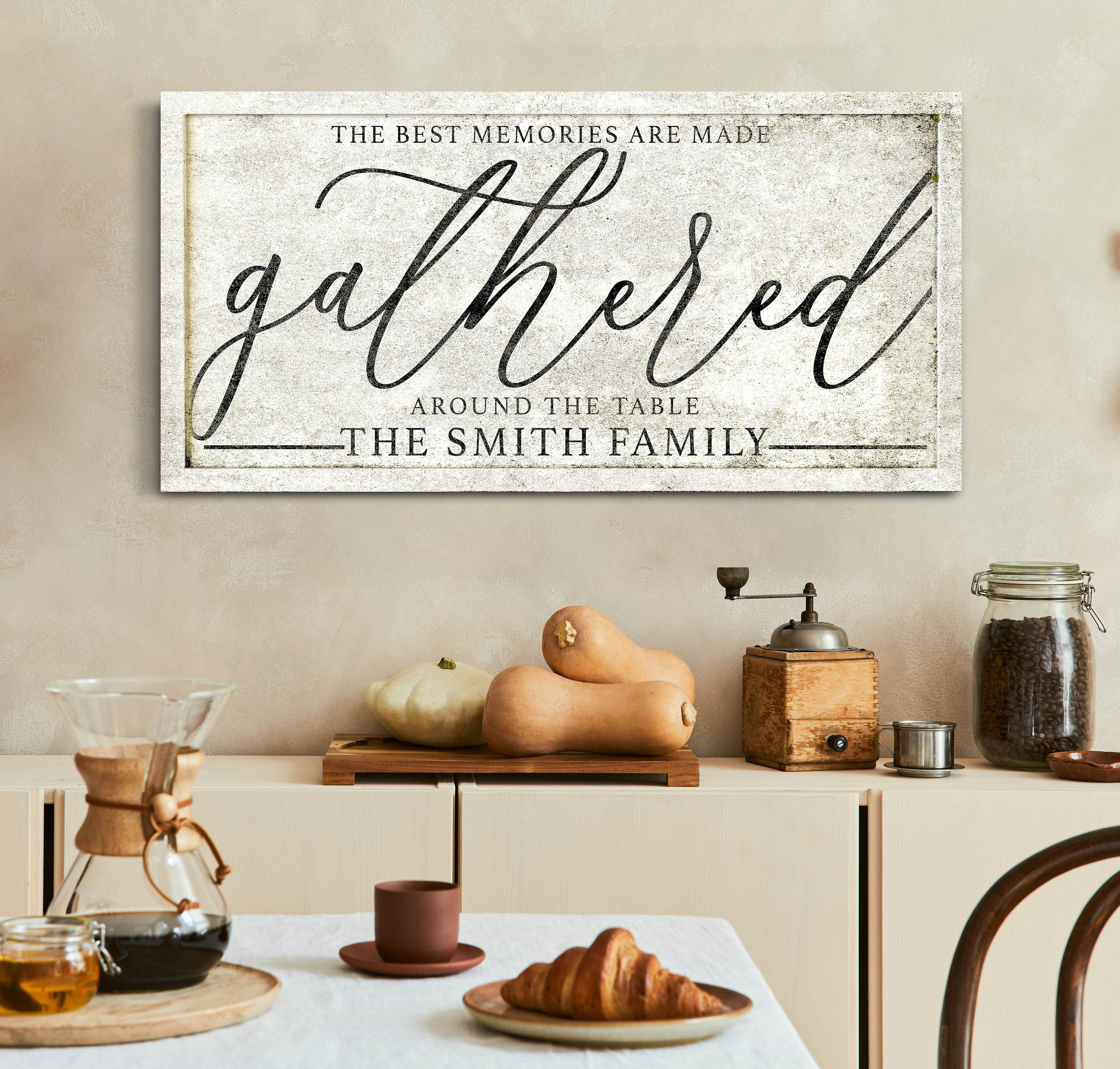 Personalized the Gathering Place Sign, Personalized Gather Wall Art ...