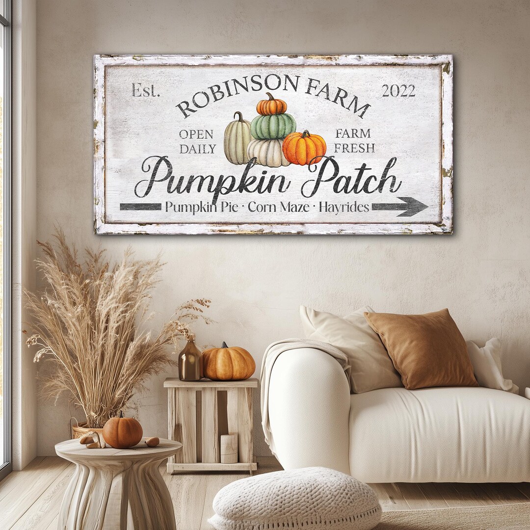 Custom Pumpkin Patch Sign, Pumpkin Pie Corn Maze Hayrides, Custom ...
