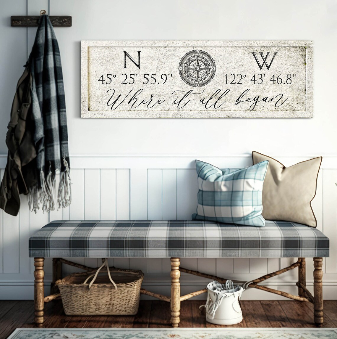 Personalized Where It All Began Coordinates Sign, Custom Gps ...