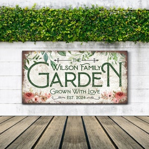Personalized Family Garden Sign, Custom Gardener Family Wall Art, Grown ...