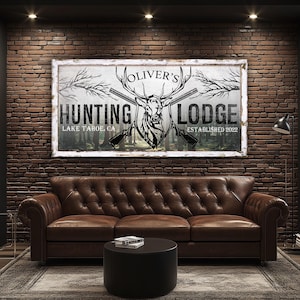 Customized Hunting Lodge Sign, Man Cave Family Name Sign, Hunting Club ...