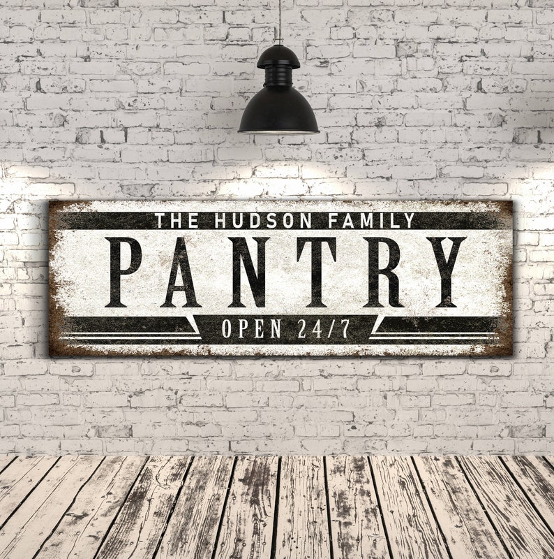 Personalized Pantry Sign, Kitchen Wall Decor, Vintage Pantry Sign ...