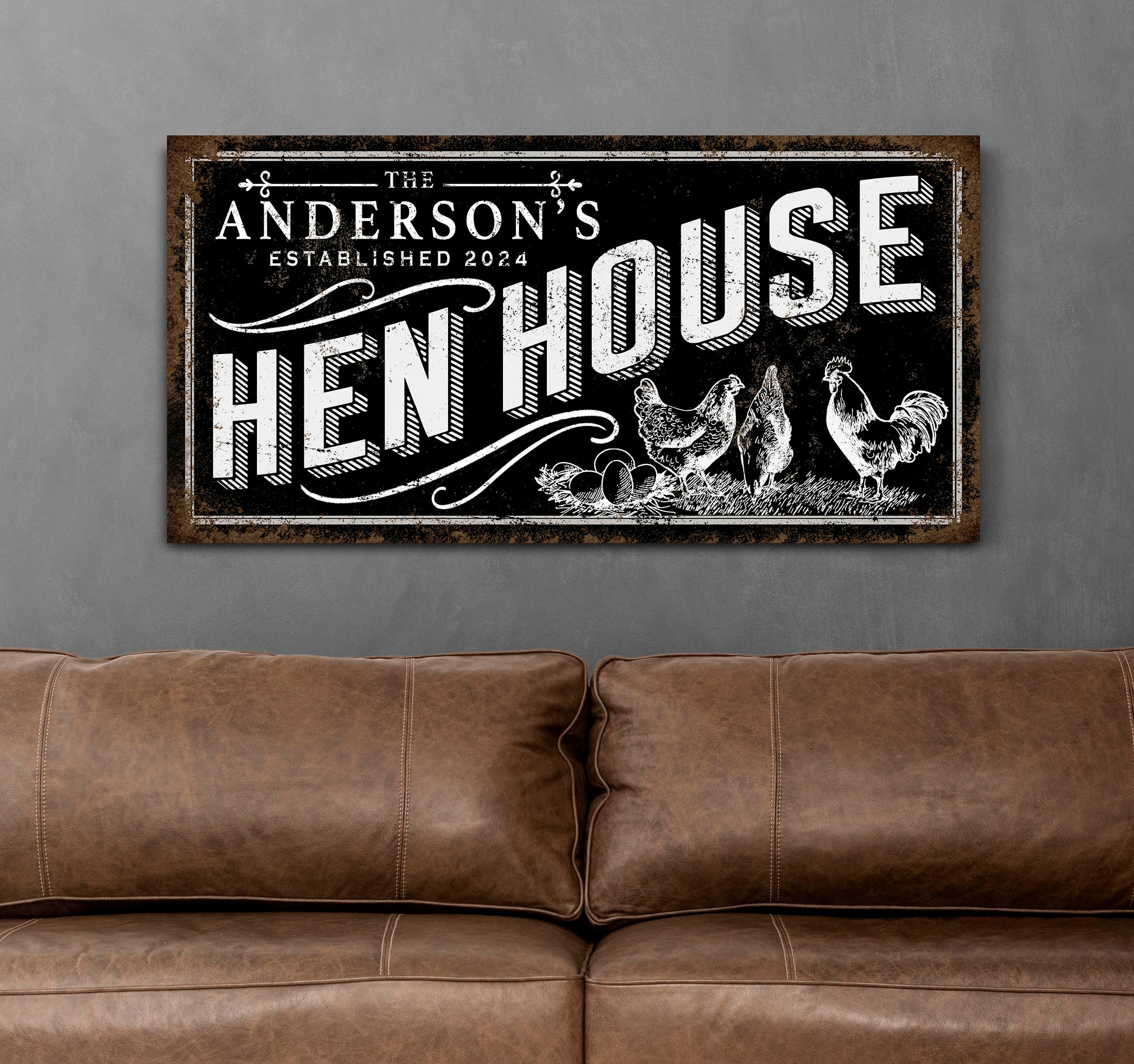Personalized Hen House Sign Custom Family Name Wall Art - Etsy