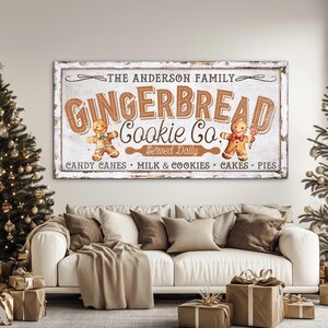 Personalized Gingerbread Cookie Co Sign, Custom Christmas Sign, Bakery ...