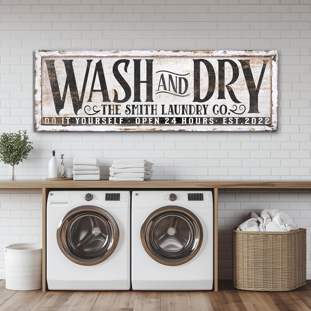 Customized Family Laundry Co Sign, Custom Wash and Dry Wall Art ...
