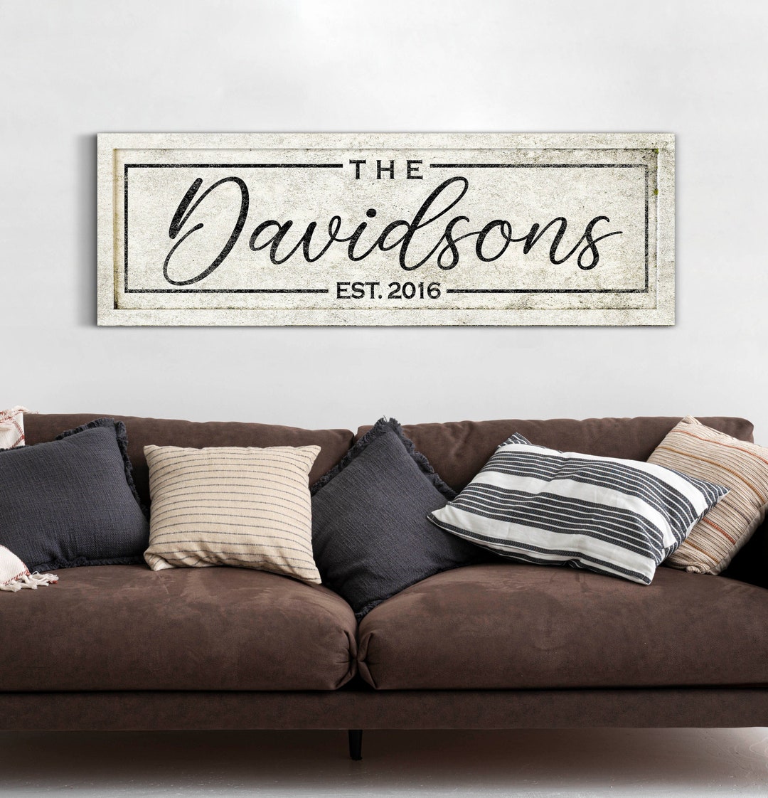 Personalized Last Name Sign, Custom Family Name Wall Art, Established ...