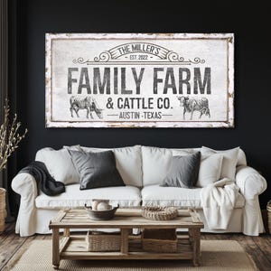 Personalized Family Farm and Cattle Co. Sign, Homestead Decor, Est ...