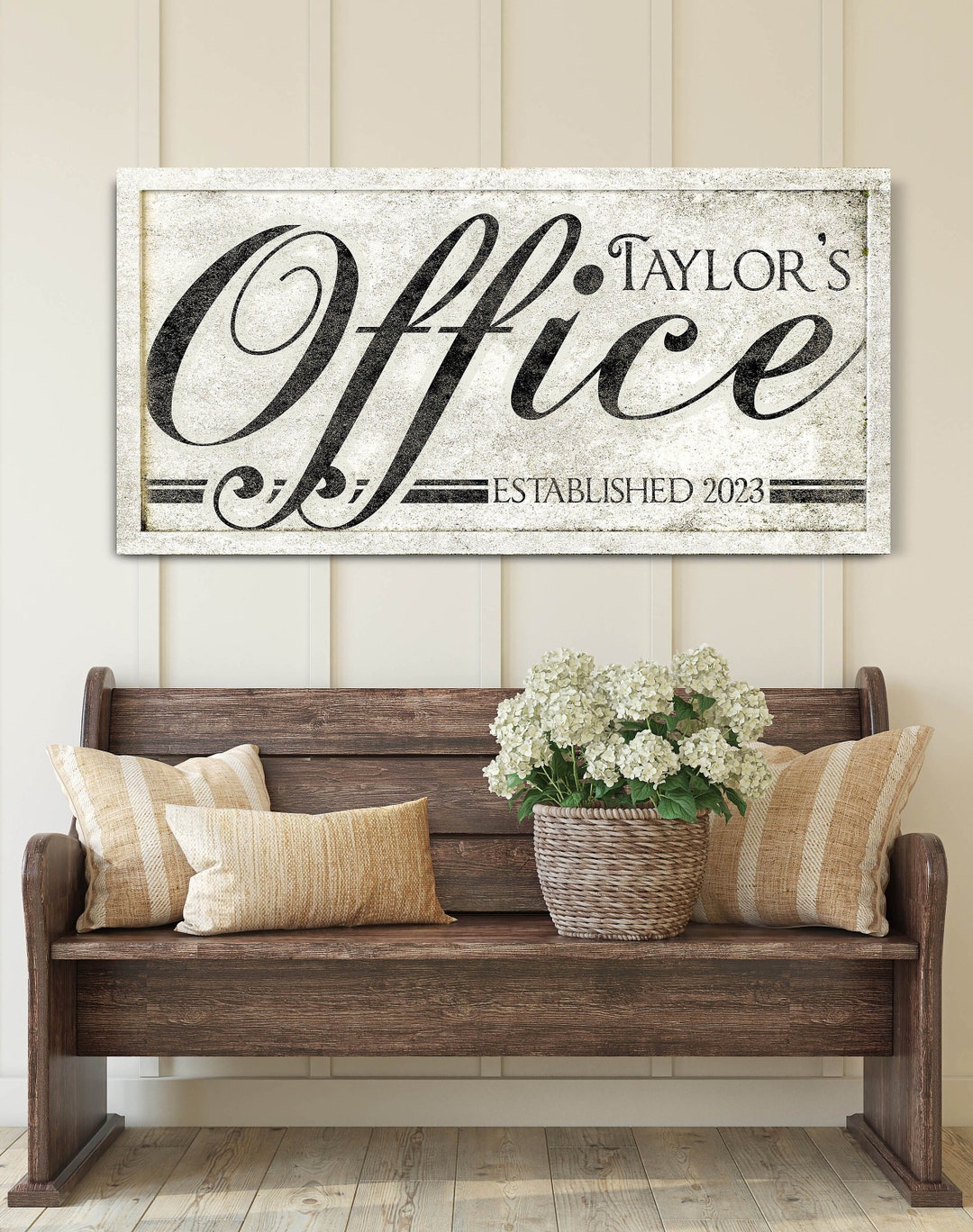 Custom Office Sign With Name, Personalized Business Wall Decor, Company ...
