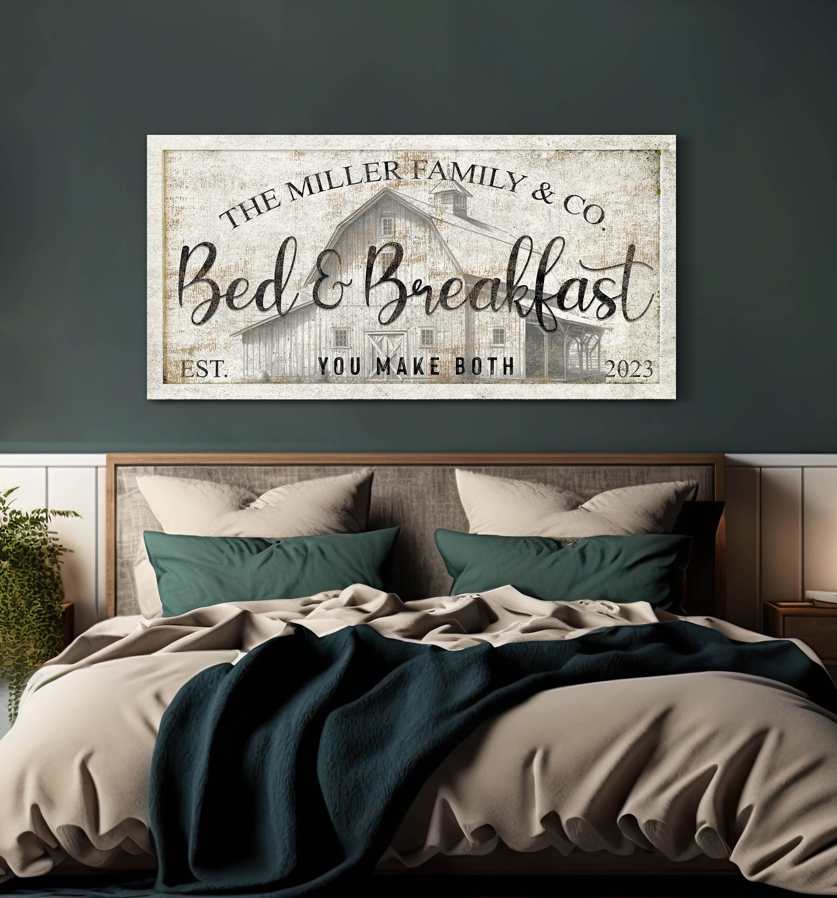 Personalized Bed and Breakfast Sign With Family Name Established ...