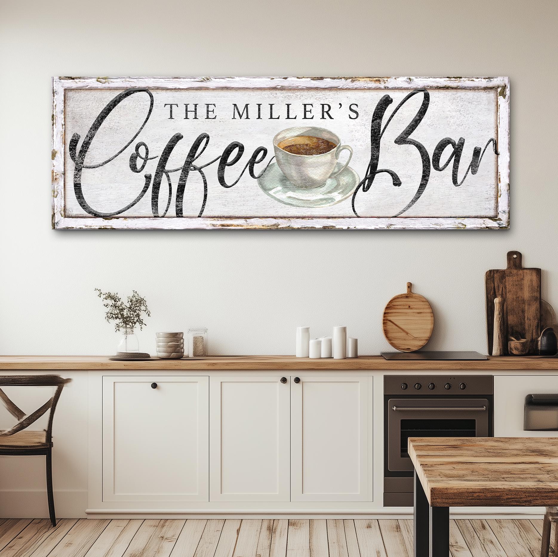 Custom Coffee Bar Sign, Kitchen Decor Personalized Coffee Kitchen Wall ...
