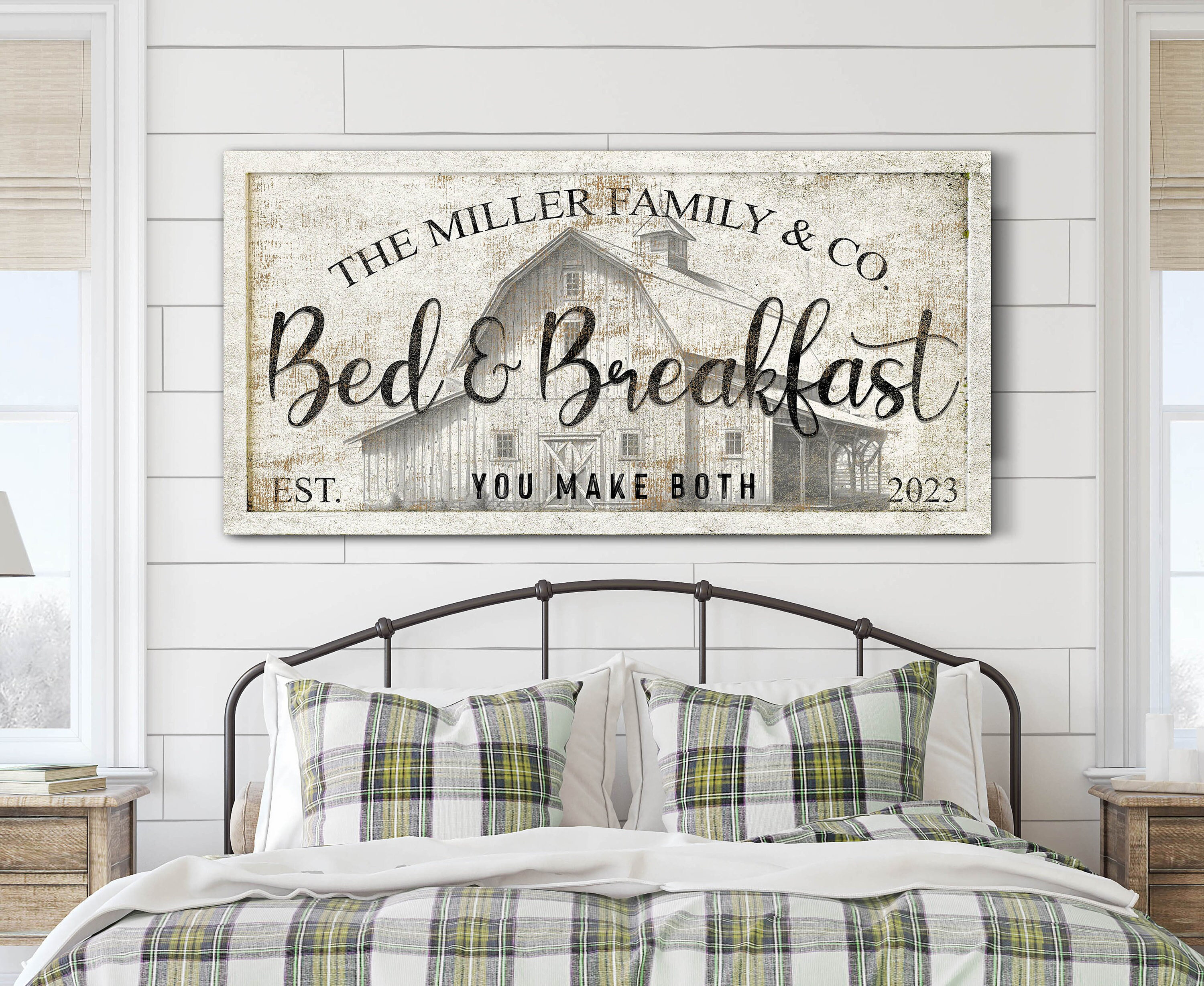Personalized Bed and Breakfast Sign With Family Name Established ...