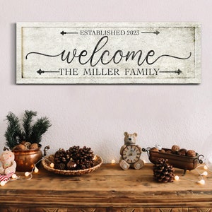 Personalized Family Name Sign, Custom Welcome Sign, Family Name Welcome ...