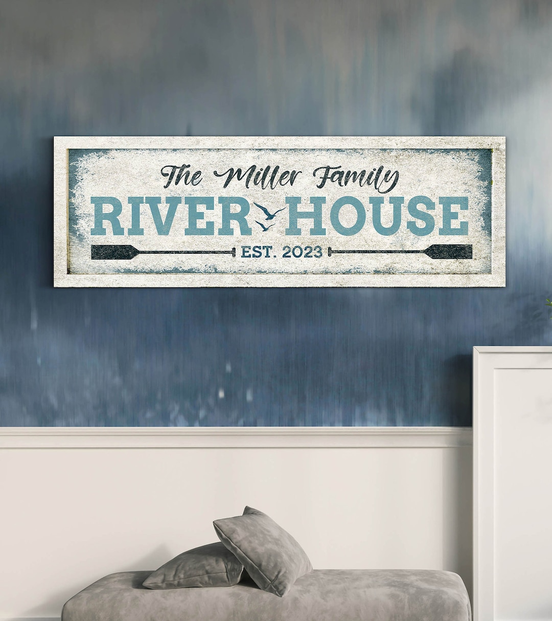 Custom River House Sign, Custom River House Decor, Family River Est ...