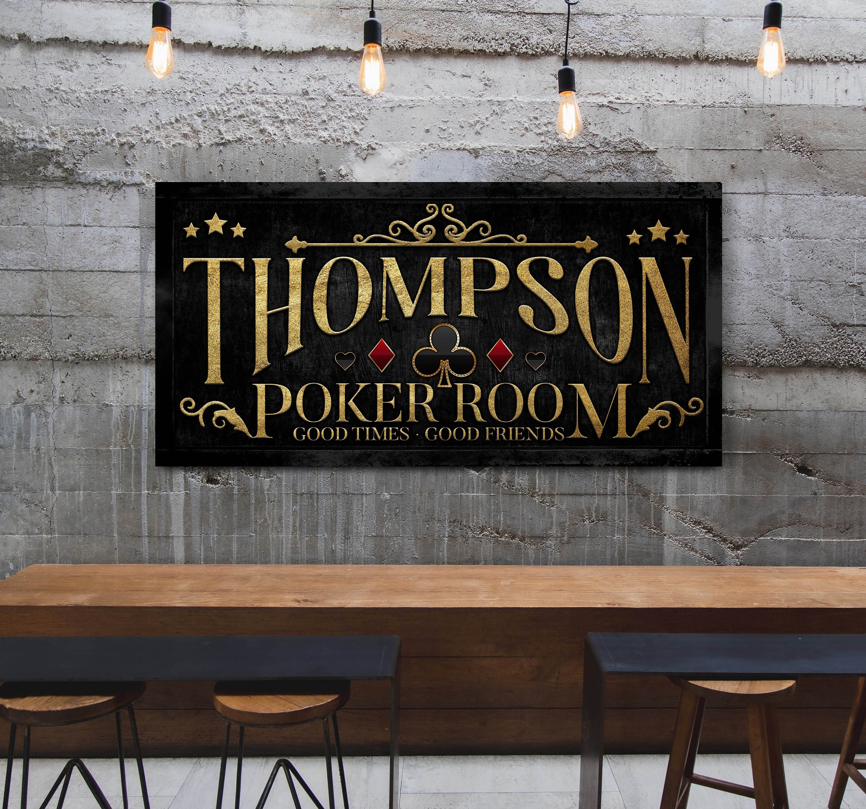 Custom Poker Room Sign, Rustic Game Room Decor, Poker Decor, Lounge Bar ...