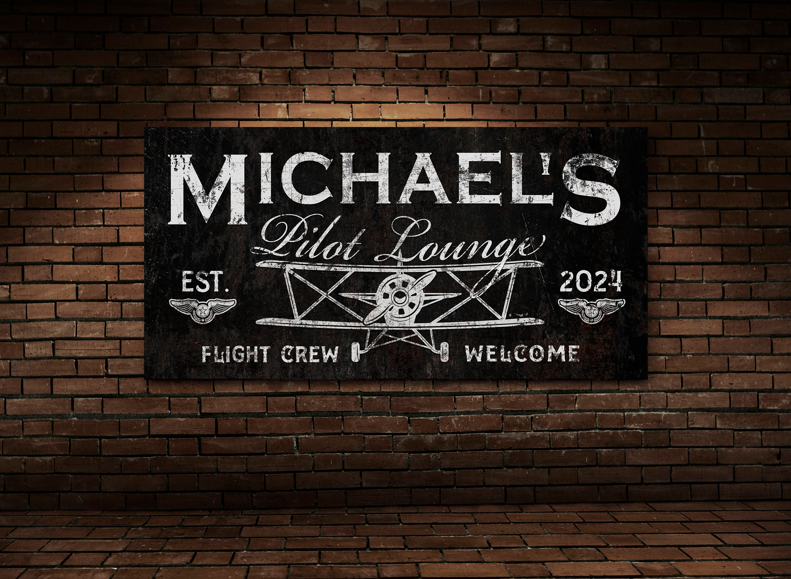 Personalized Pilot Lounge Sign Custom Flight Crew Wall Decor - Etsy