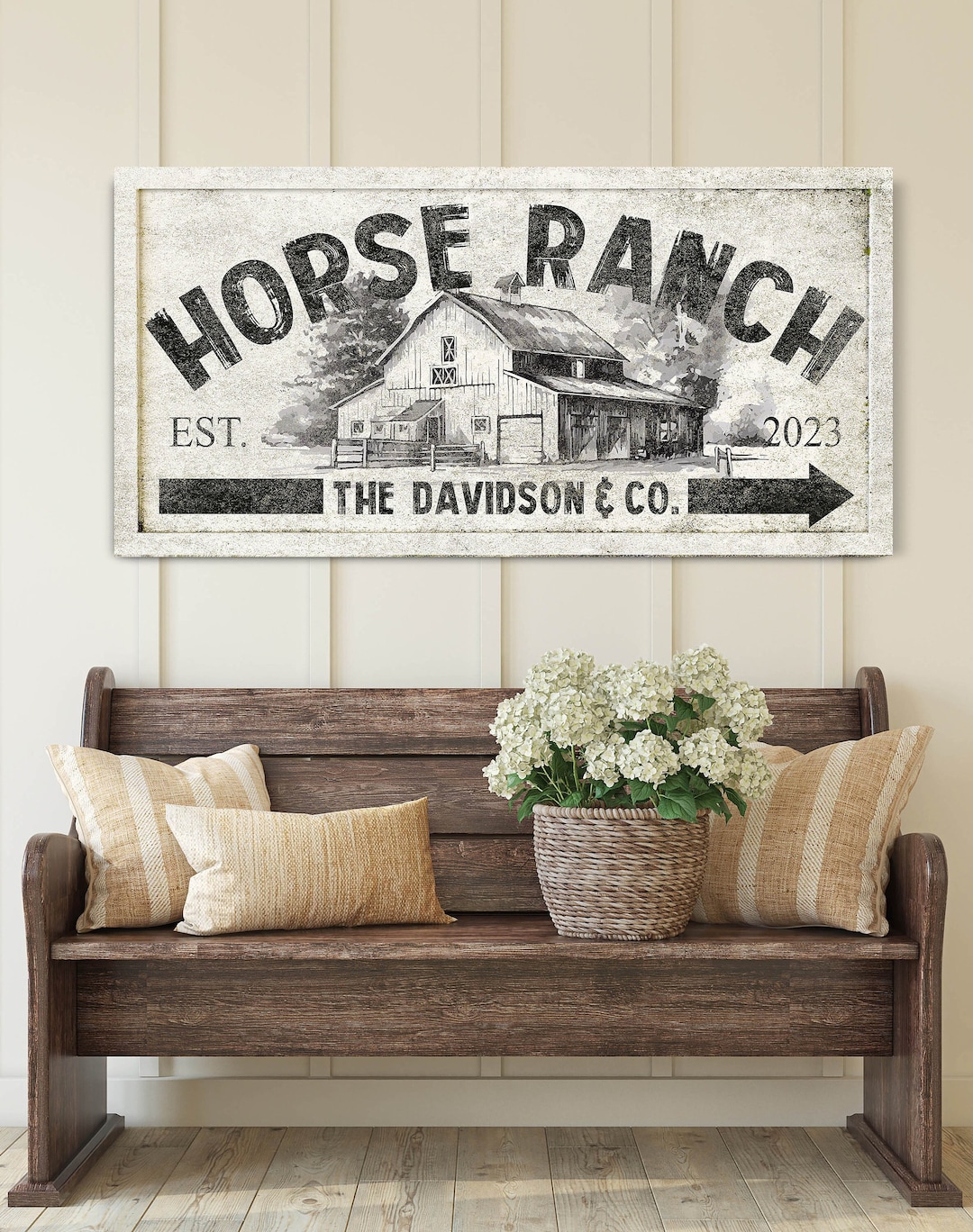 Personalized Horse Ranch Sign, Personalized Farm Barn Decor, Family ...