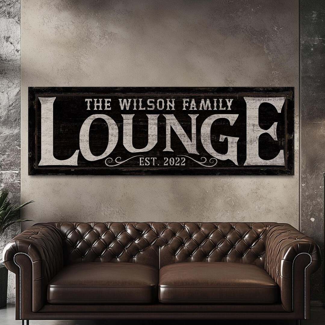 Personalized Lounge Sign, Family Lounge Wall Decor, Movie Theater Wall ...