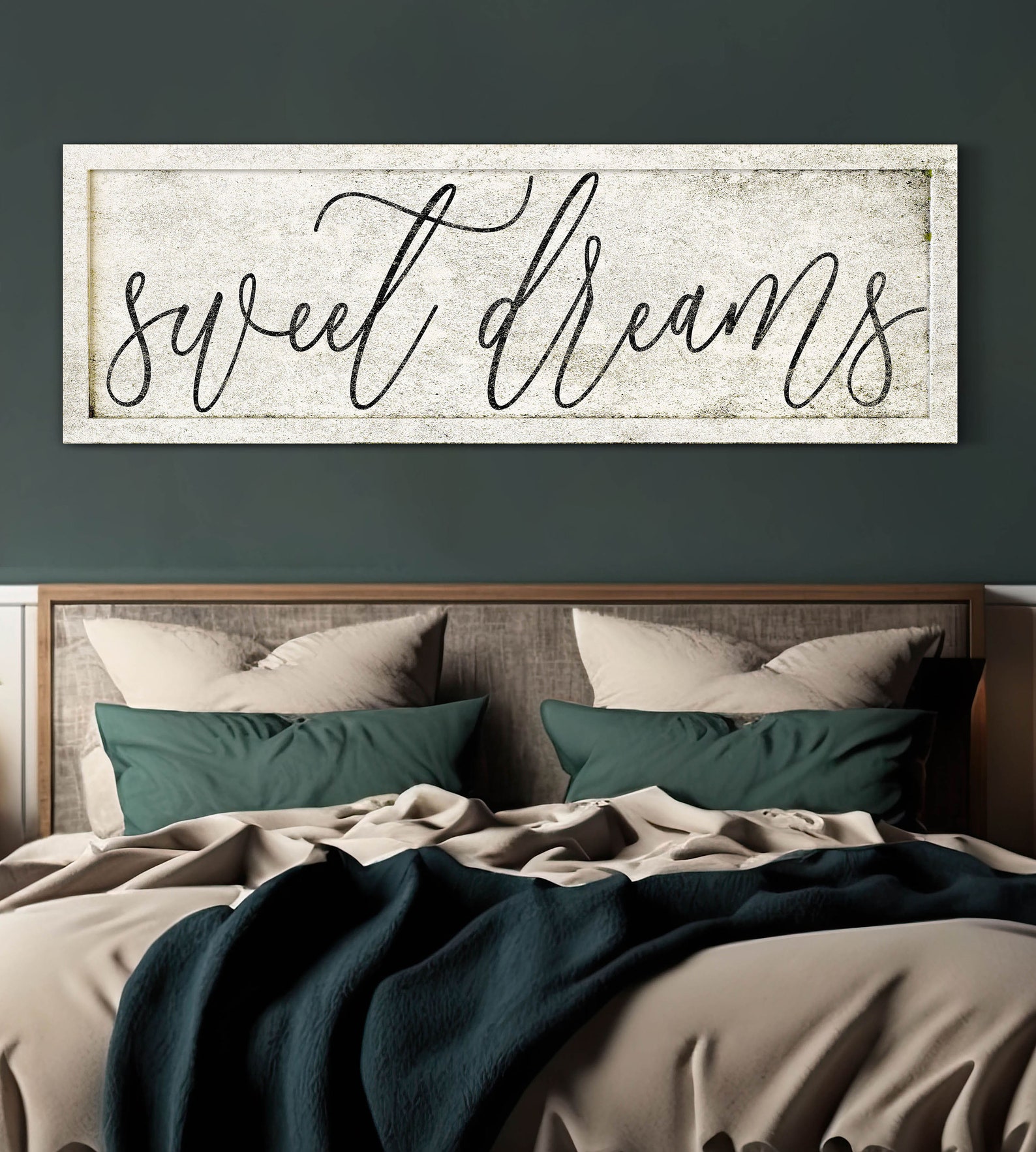 Sweet Dreams Sign, Rustic Print for Above Bed, Bedroom Wall Decor ...