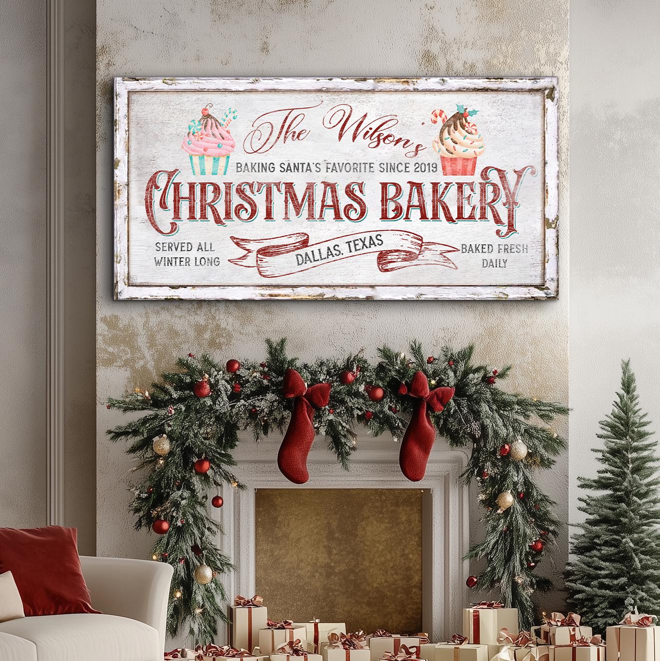 Custom Christmas Bakery Sign, Bake Shop Decor, Personalized Bakery Sign ...