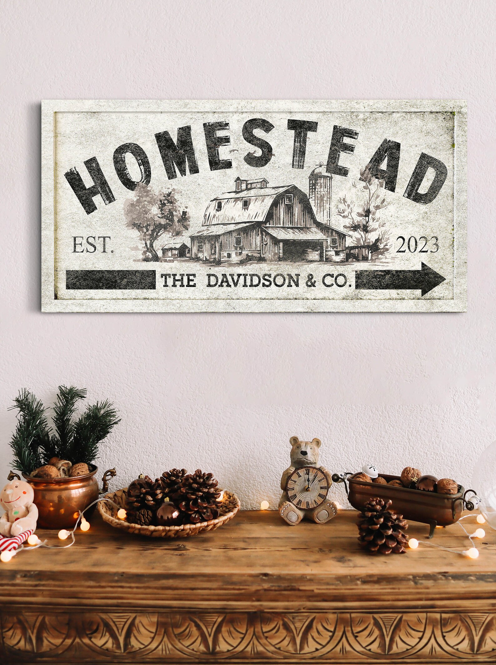Personalized Family Est Homestead Sign, Personalized Farm Wall Decor ...