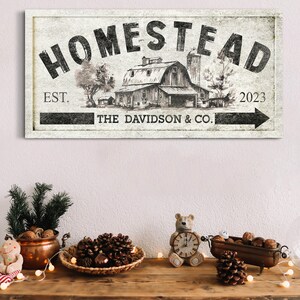 Personalized Family Est Homestead Sign, Personalized Farm Wall Decor ...