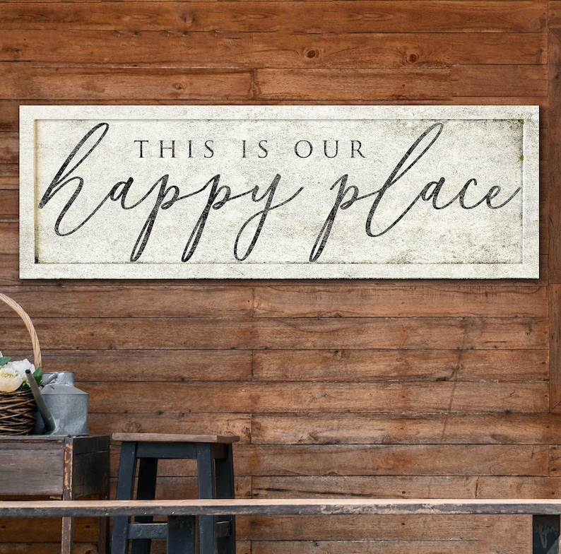 This is Our Happy Place Sign, Rustic Living Room Wall Decor, Entryway ...