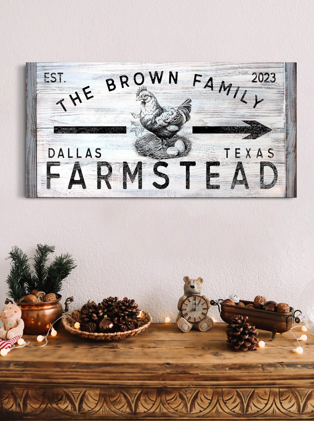Personalized Farmstead Sign, Custom Farmhouse Wall Art, Family Farm ...