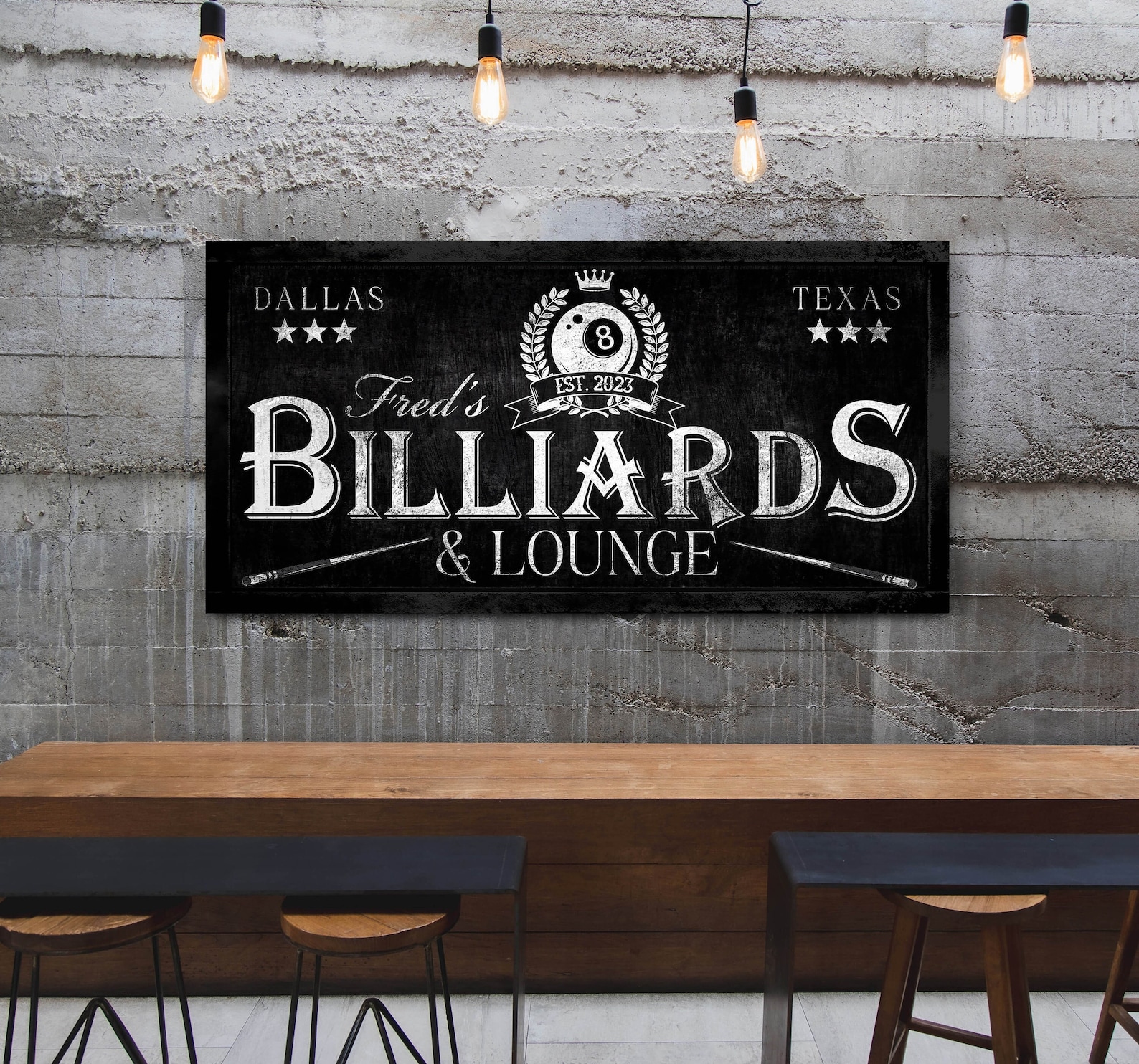 Custom Billiards Sign, Personalized Billiards Sign, Farmhouse Wall ...