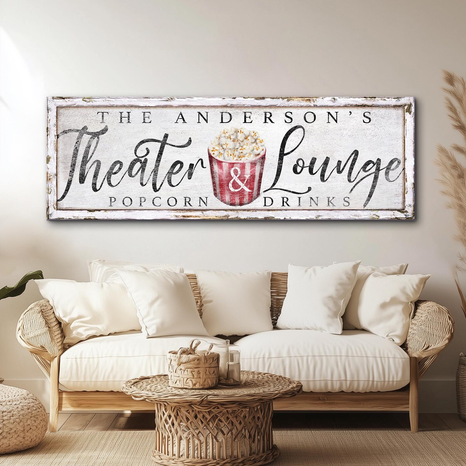 Custom Theater and Lounge Sign, Personalized Family Name Sign, Man Cave ...