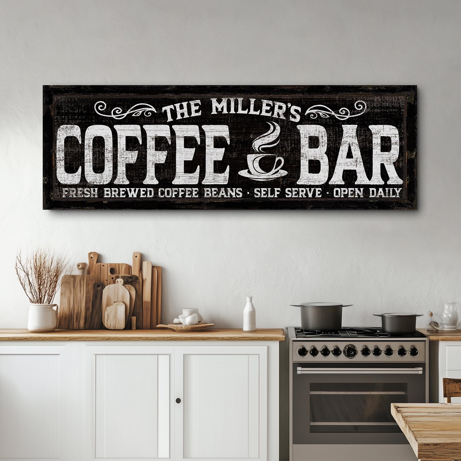 Personalized Coffee Bar Sign, Coffee Shop Sign, Cafe Decor, Family ...