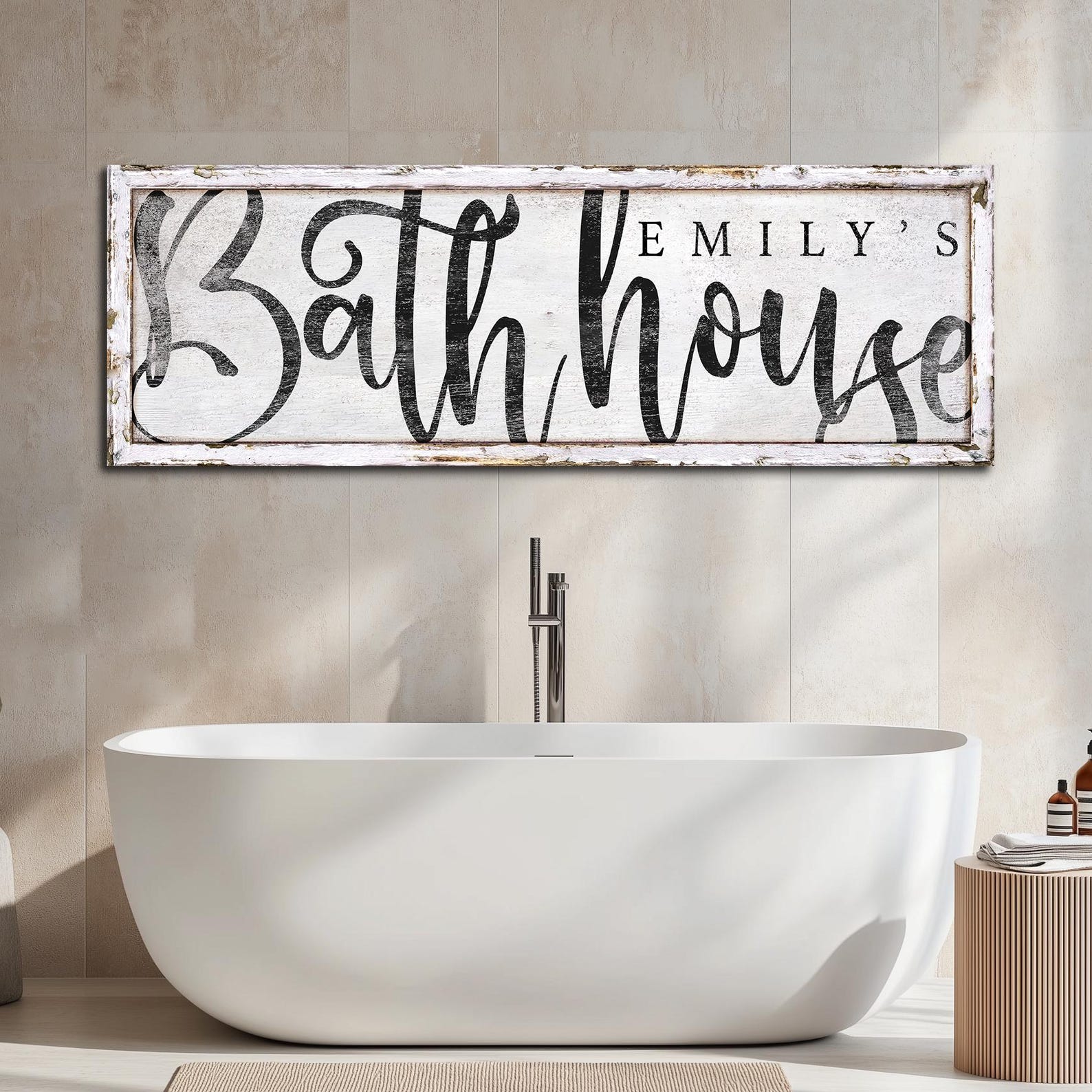 Personalized Bath House Sign, Vintage Bathroom Decor, Bath House Wall ...