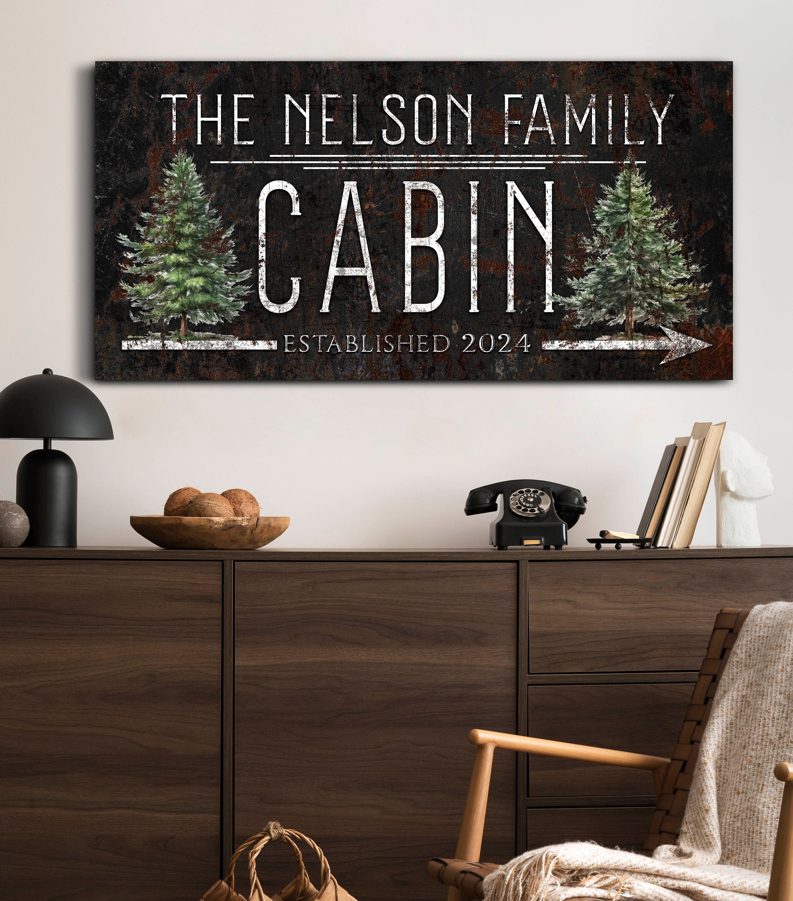 Custom Cabin Sign, Mountain House Decor, Family Cottage Sign, Modern ...